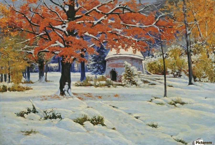 An early snow by Konstantin Yakovlevich Kryzhitsky Wall Art